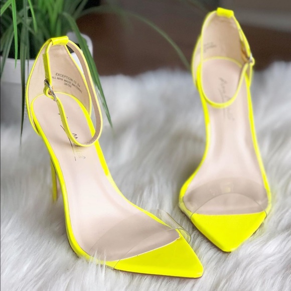 Fashion Addict | Shoes | Newsummer Nights Neon Yellow Heels | Poshmark
